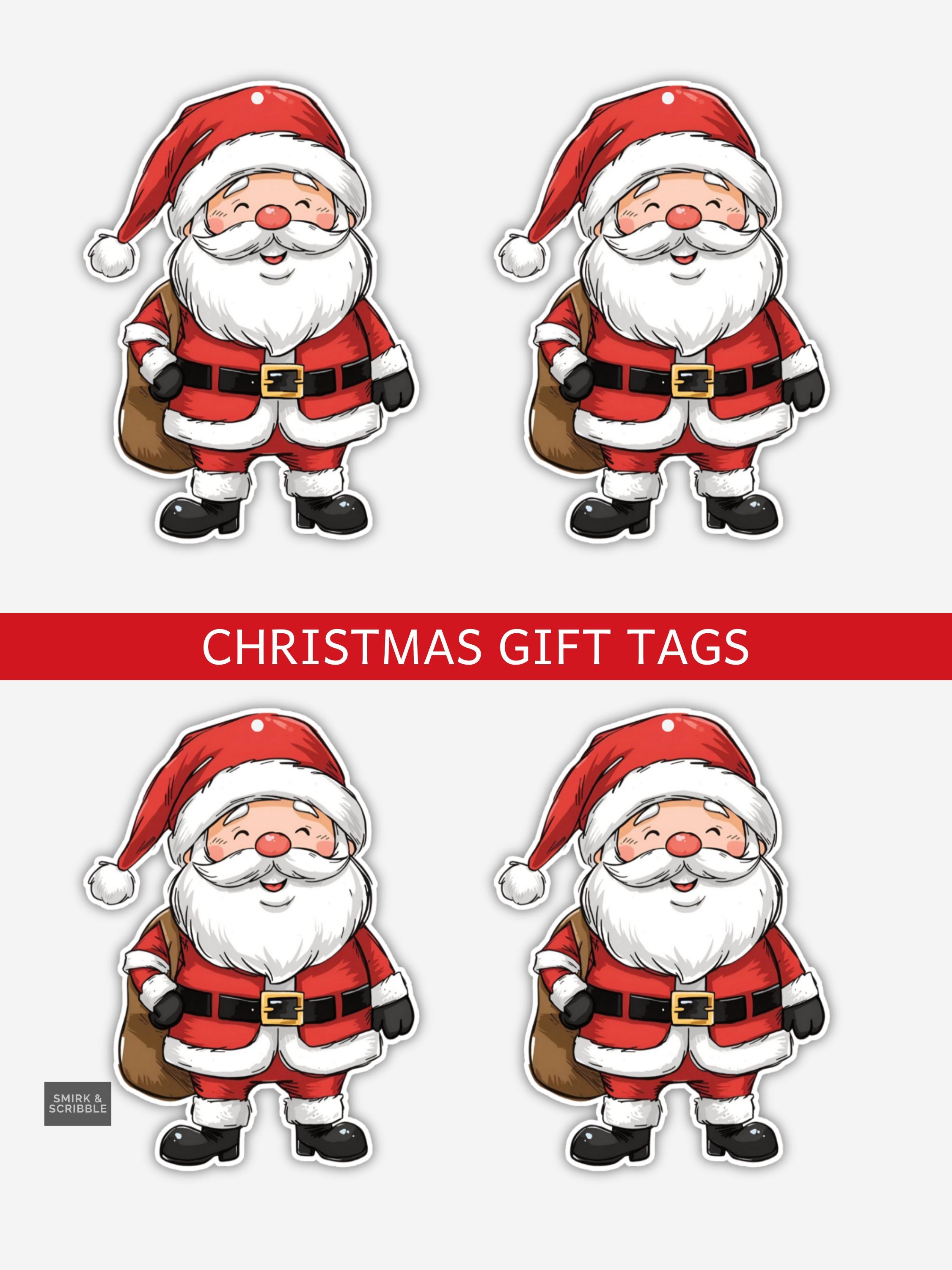Santa Christmas Gift Tags – Smirk & Scribble